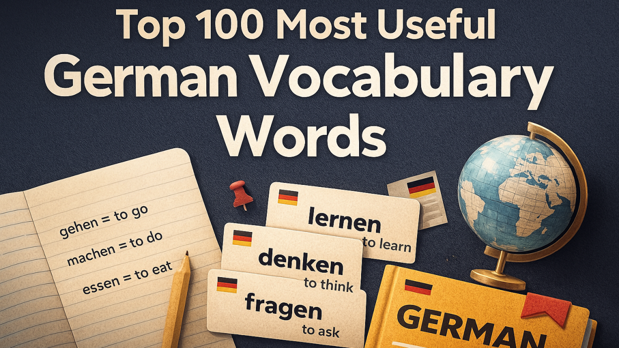 Top 100 Most Common German Verbs (With Easy Example Sentences & English ...